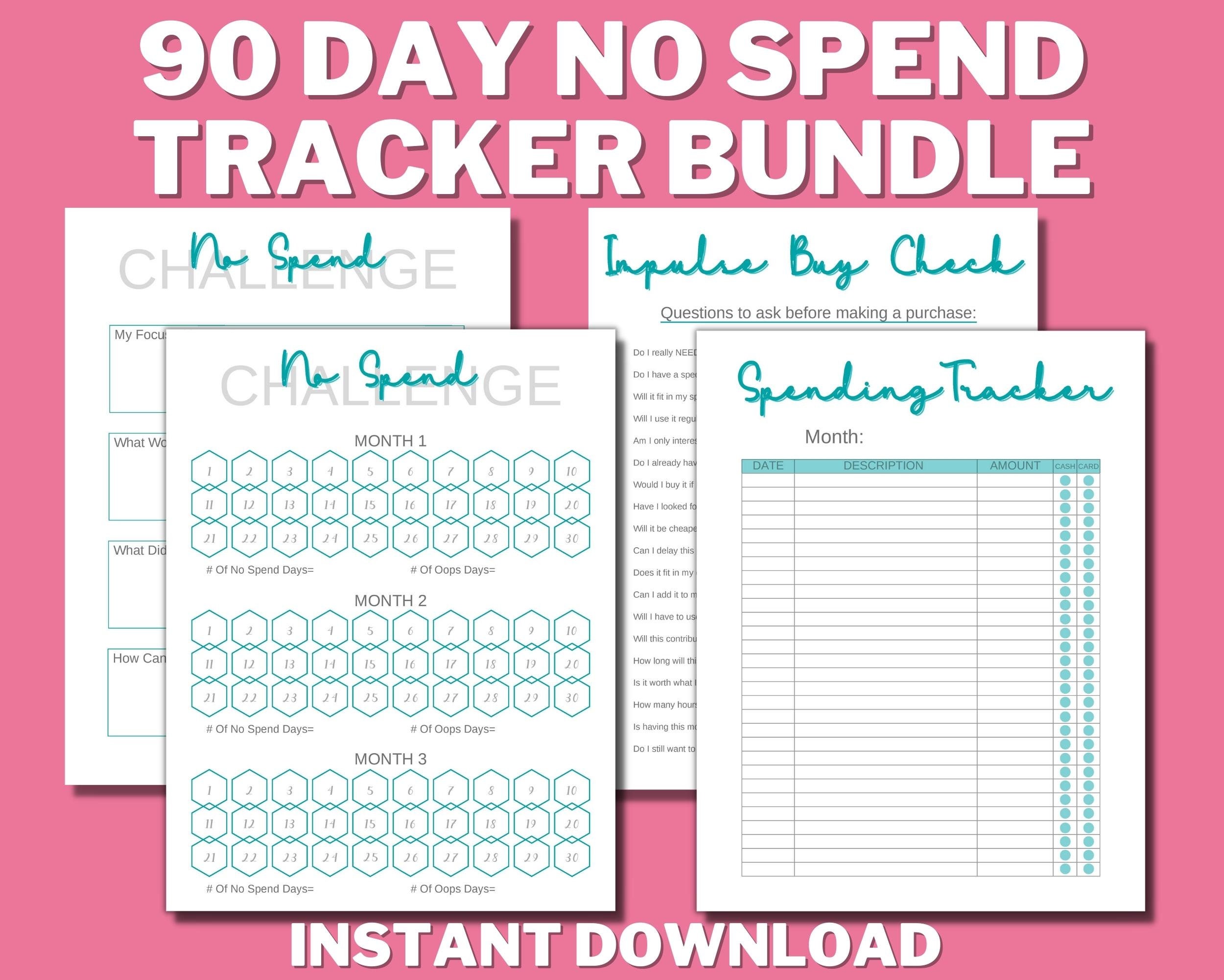 No Spend Challenge Bundle PRINTABLE No Spend Month No Spend - Etsy