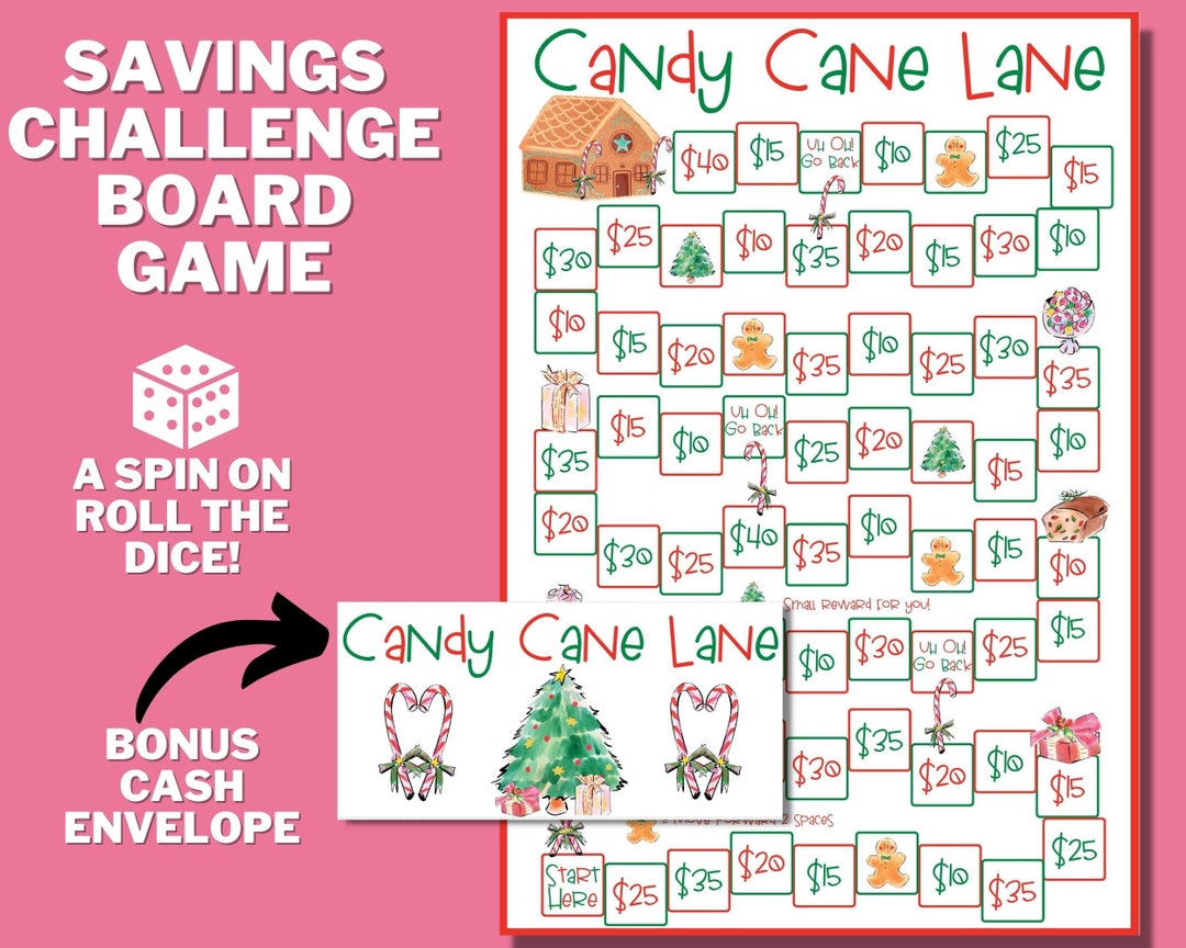 Christmas Holiday Board Game PRINTABLE, Roll the Dice, Cash Envelope ...