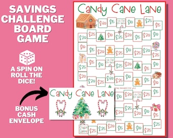 Christmas Holiday Board Game PRINTABLE, Roll the Dice, Cash Envelope ...