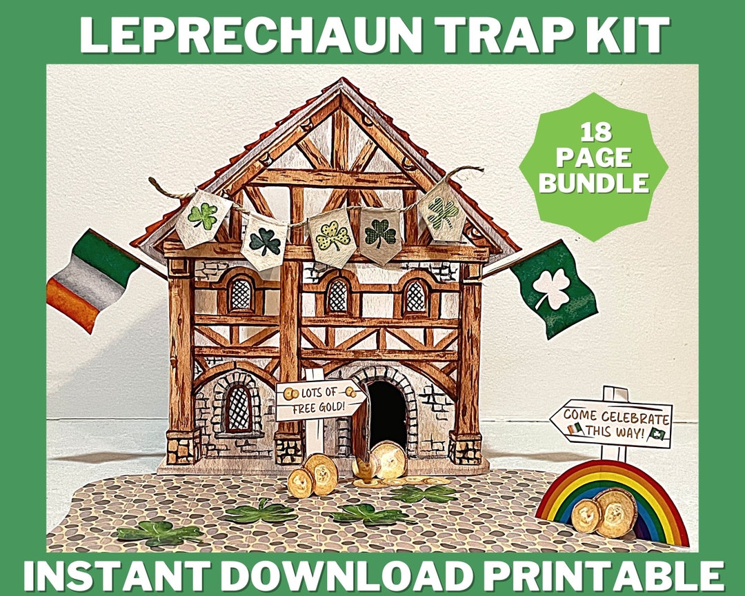 DIY Leprechaun Trap Kit PRINTABLE, St. Patricks Day Craft, Holiday ...