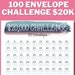 20K 100 ENVELOPE CHALLENGE Printable, 20000 Saving Tracker, 20K ...