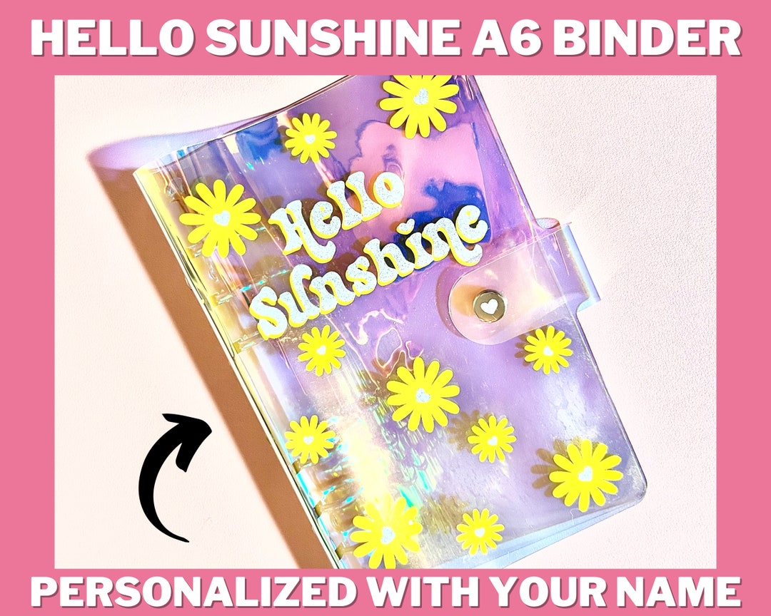 Personalized Hello Sunshine A6 Budget Binder, Monstera Design, Custom ...