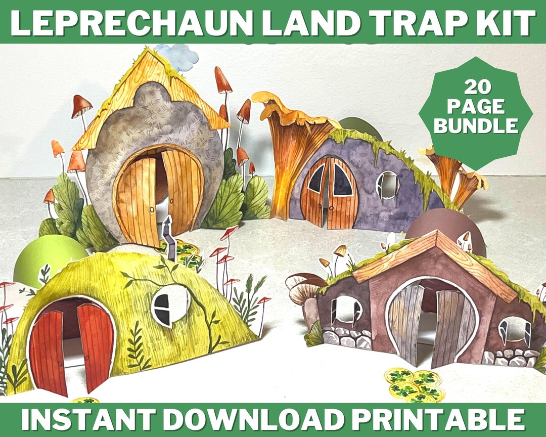 DIY Leprechaun Trap Kit PRINTABLE, St. Patricks Day Craft, Holiday ...