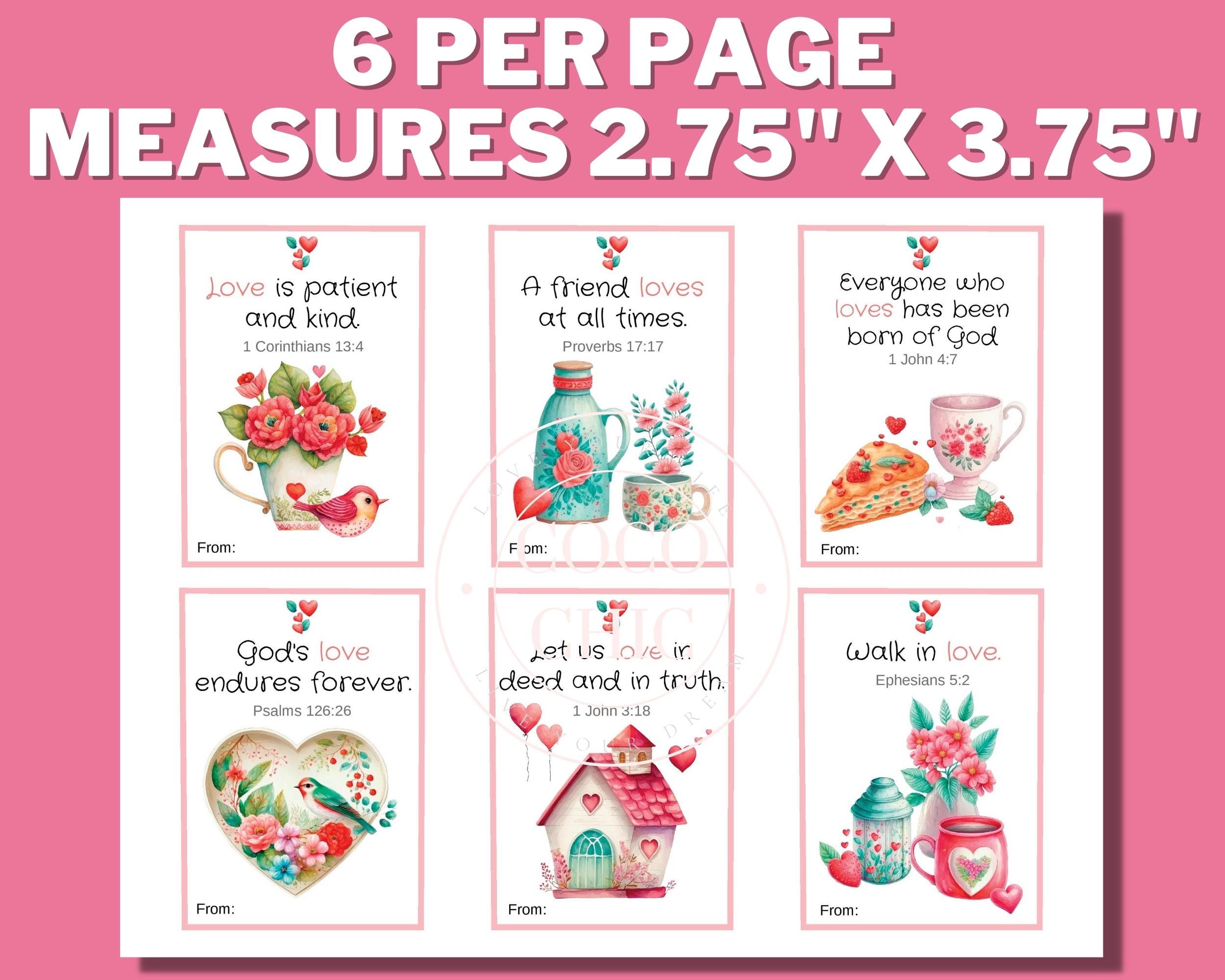 Bible Verse Valentine Cards PRINTABLE, Valentines Scripture Cards ...