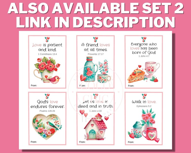 Bible Verse Valentine Cards PRINTABLE Valentines Scripture - Etsy