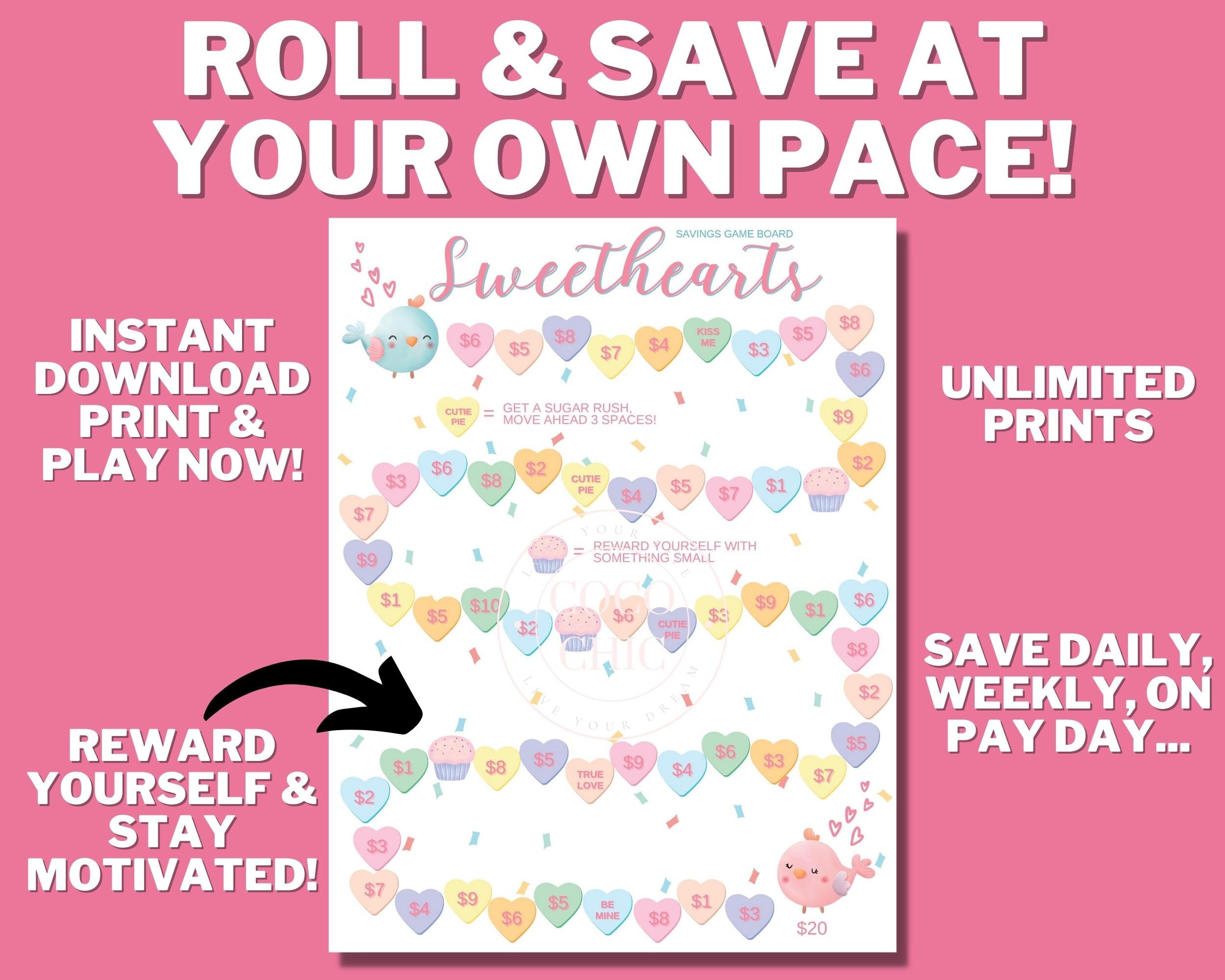 Sweethearts Candy Hearts Money Saving Challenge Game - Etsy
