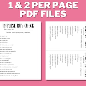 Stop Impulse Buying Printable, Purchase Decision Checklist, Money ...