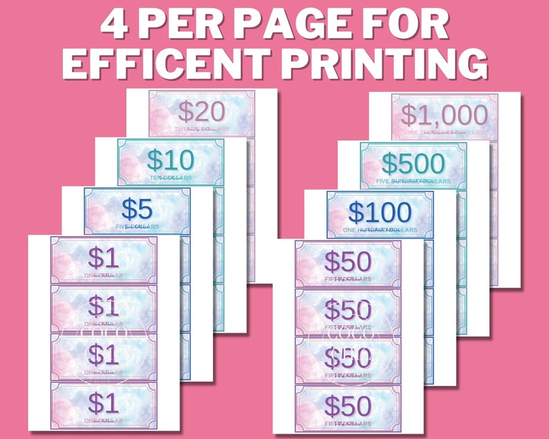 PRINTABLE Money Placeholders for A6 Budget Binders A6 Cash - Etsy