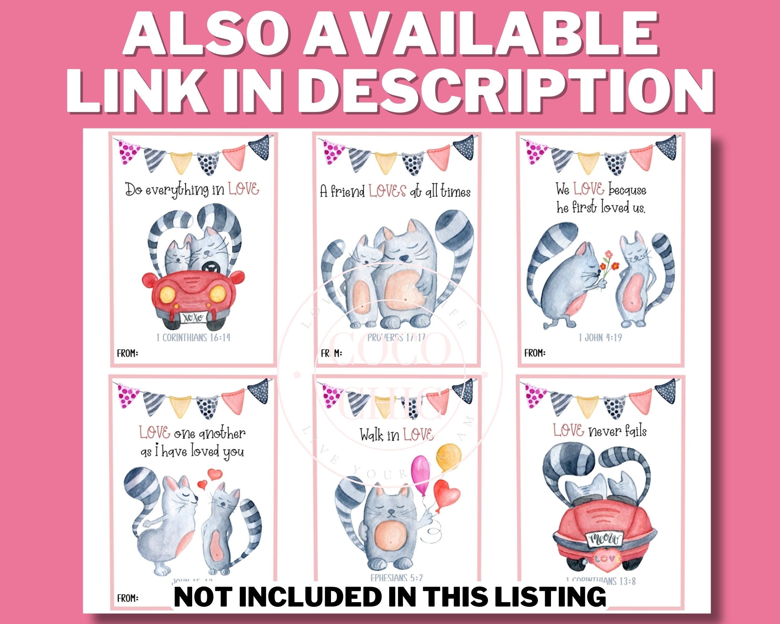 Bible Verse Valentine Cards PRINTABLE, Valentines Scripture Cards ...