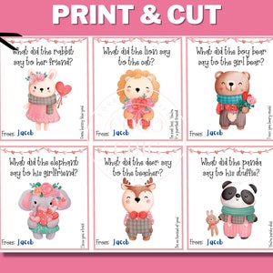 Kids Classroom Valentines Cards PRINTABLE, Kids Joke Valentines Day ...