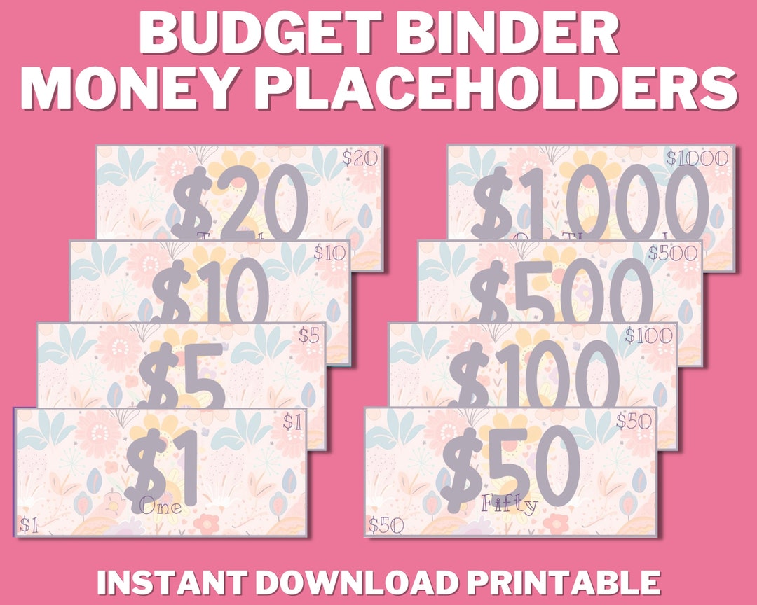 PRINTABLE Money Placeholders for A6 Budget Binders, A6 Cash Envelope ...