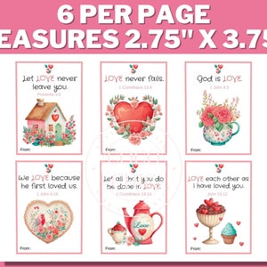 Bible Verse Valentine Cards PRINTABLE, Valentines Scripture Cards ...