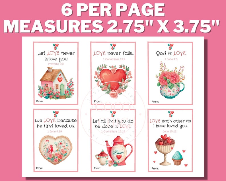 Bible Verse Valentine Cards PRINTABLE Valentines Scripture - Etsy