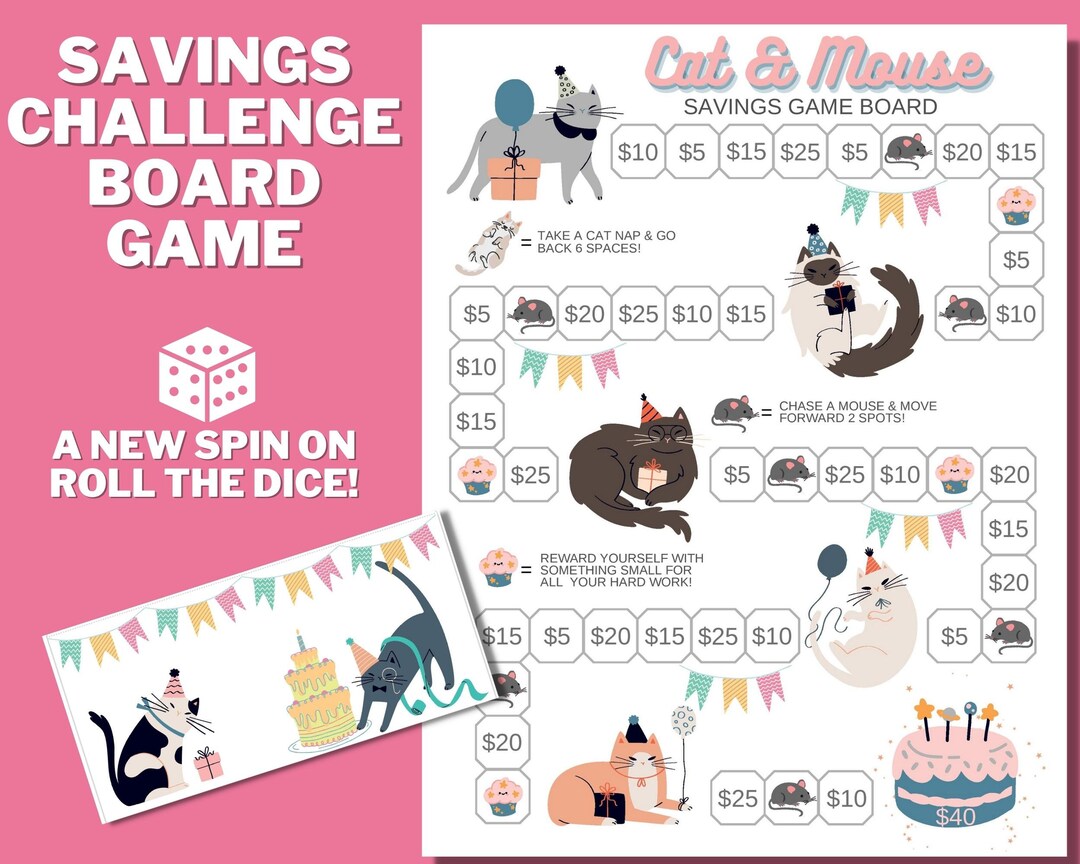 Money Saving Challenge PRINTABLE, Roll the Dice, Money Management ...