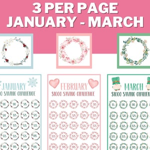 1K 12 Months A6 Mini Savings Challenge Trackers PRINTABLE, Budget ...