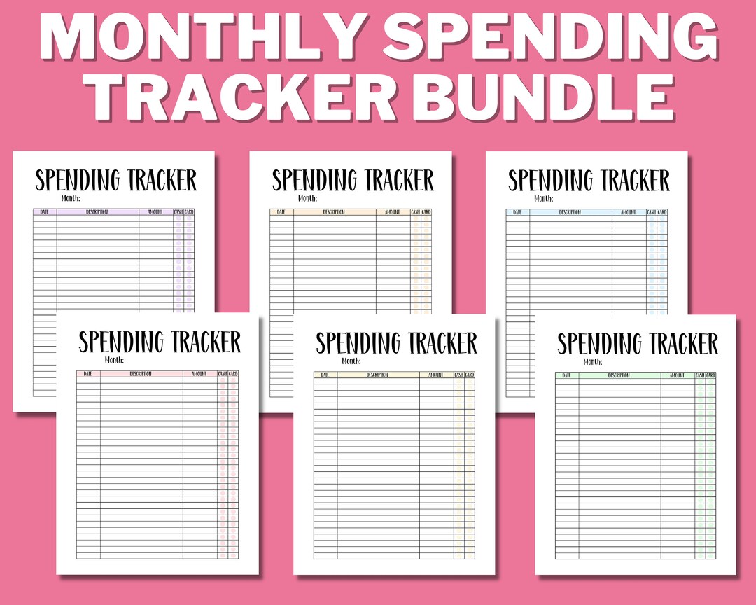 SPENDING TRACKER PRINTABLE, Expense Tracker, Spending Log, Spending ...