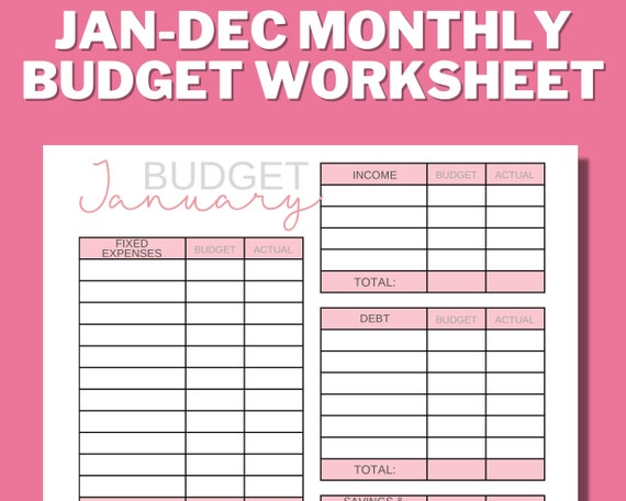 Spending Plan Worksheet