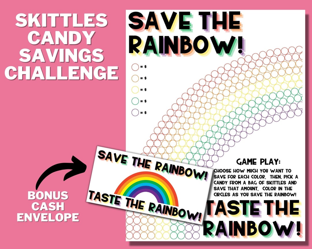 Candy Money Saving Challenge PRINTABLE, Roll Dice Savings Tracker Game ...
