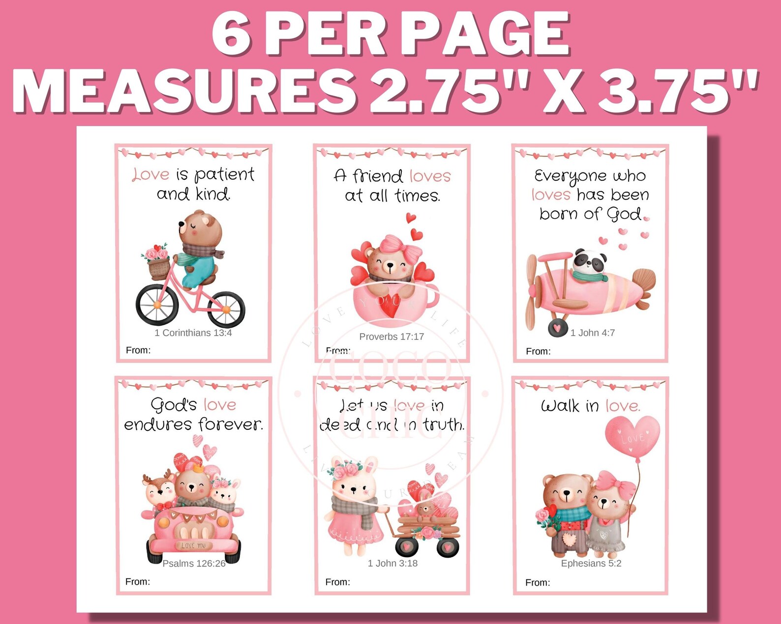 Bible Verse Valentine Cards PRINTABLE Valentines Scripture - Etsy