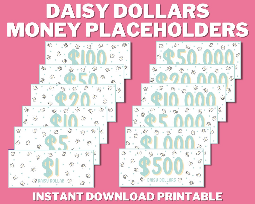 Daisy Dollars~printable Money Placeholders for Budget Binders,cash ...