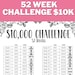50K 52 Week Saving Challenge Printable, 50,000 Saving Tracker, 50K ...