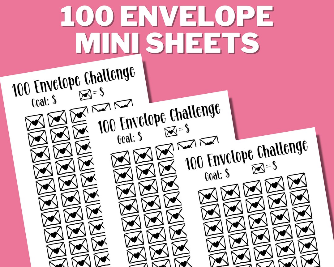 100 ENVELOPE CHALLENGE Mini Sheets Printable , Saving Tracker, Savings ...