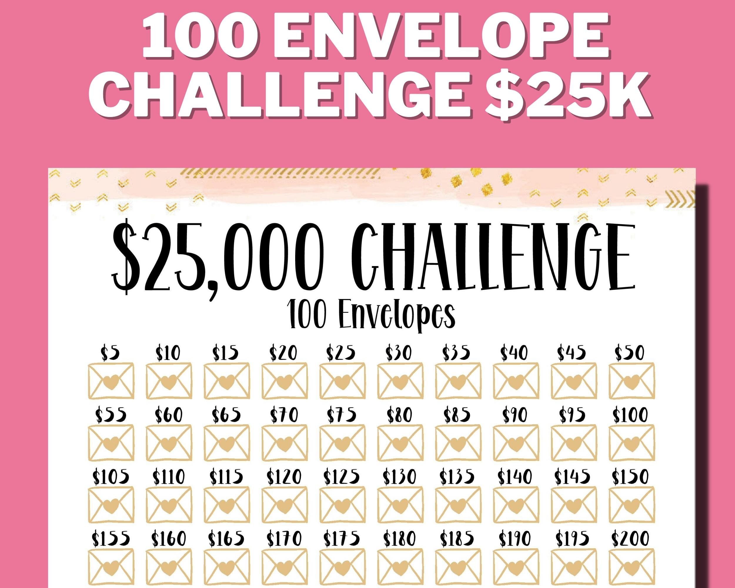 25K 100 Envelope Challenge Printable 25000 Savings Plan 25K Etsy 25K 100 Envelope Challenge Printable 25000 Savings Plan 25K Etsy