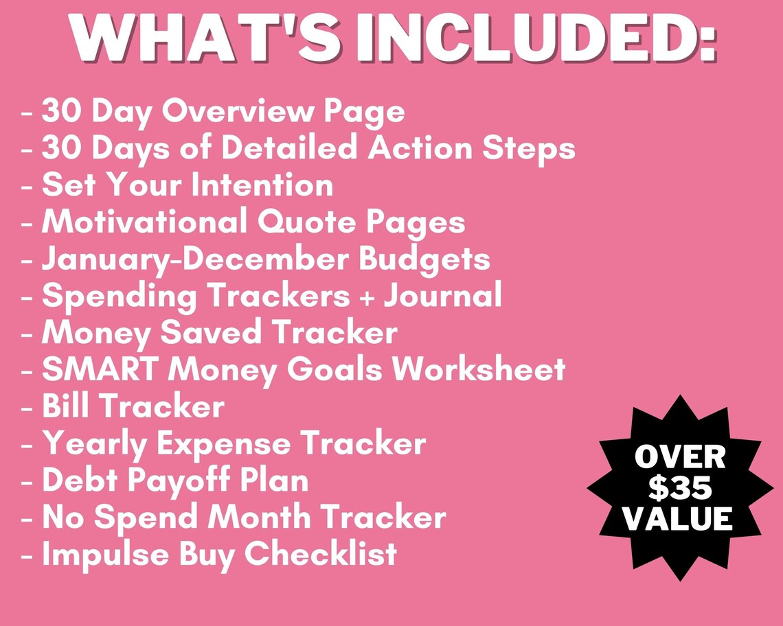 30 Day Money Challenge PRINTABLE, Financial Plan, Money Management ...