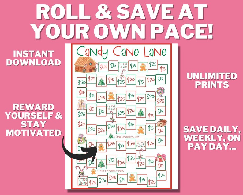 Christmas Holiday Board Game PRINTABLE Roll the Dice Cash - Etsy