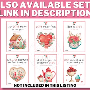 Bible Verse Valentine Cards PRINTABLE, Valentines Scripture Cards ...