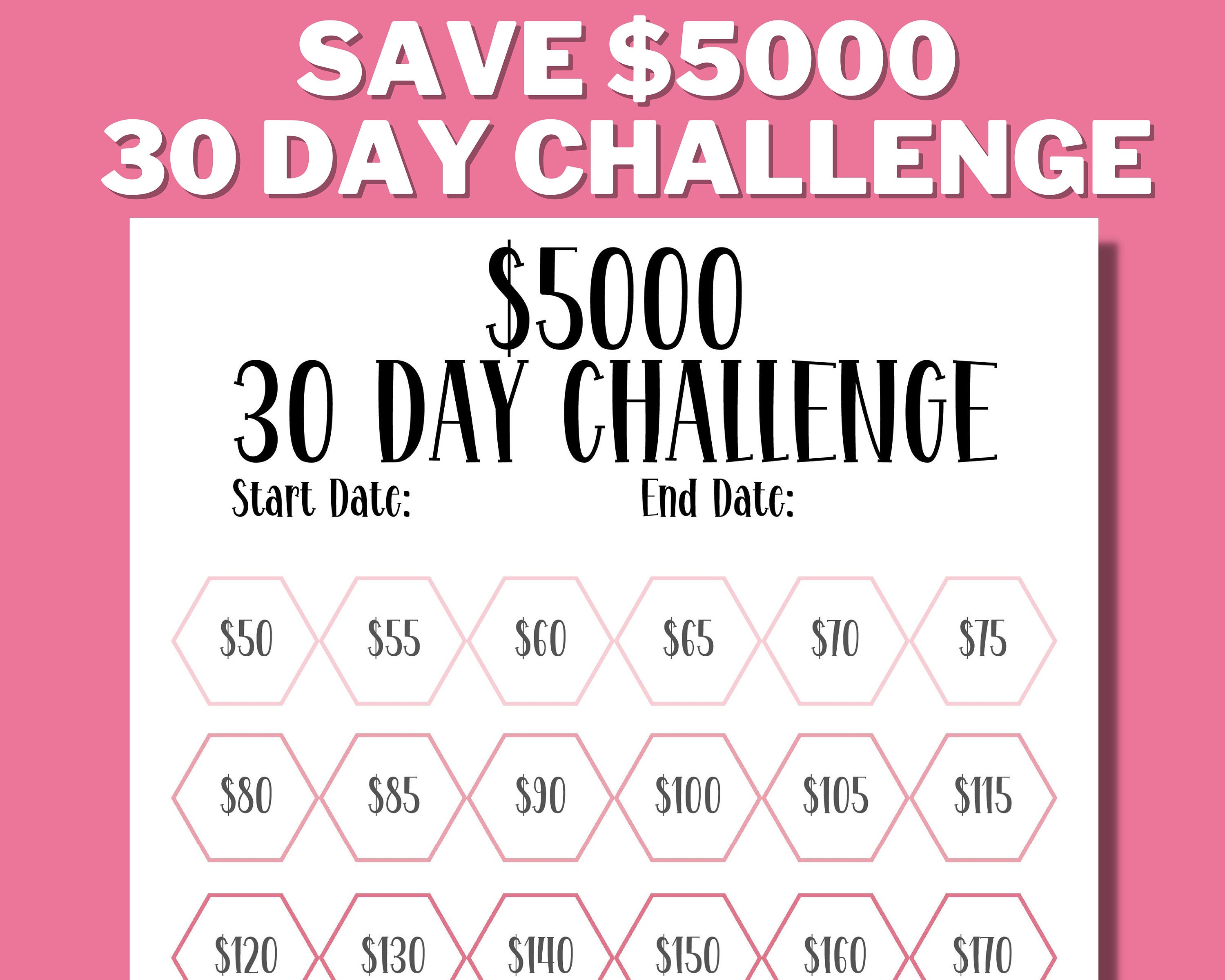 5K 30 DAY CHALLENGE Printable 5000 Savings Challenge 5K Etsy 5K 30 DAY CHALLENGE Printable 5000 Savings Challenge 5K Etsy