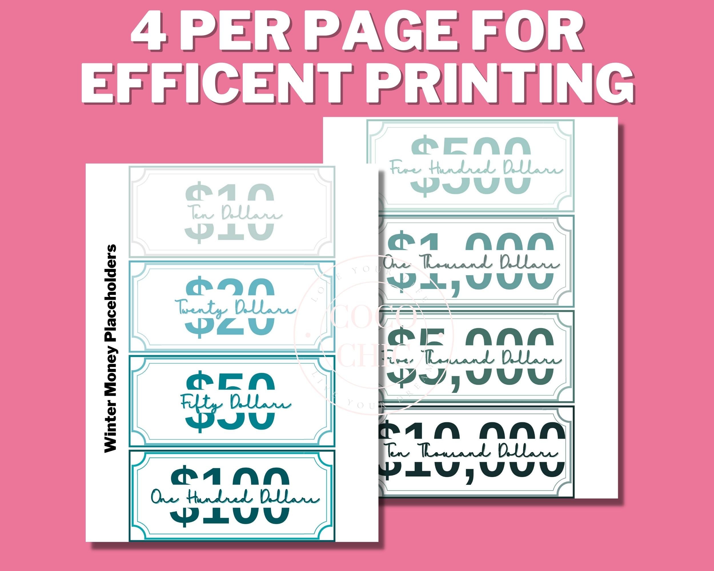 PRINTABLE Money Placeholders for A6 Budget Binders A6 Cash - Etsy Australia