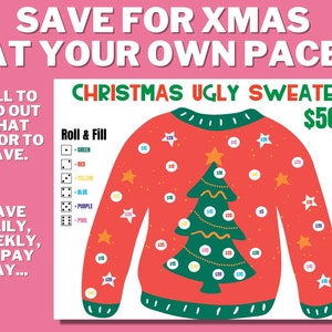 Christmas Holiday Ugly Sweater PRINTABLE, Roll the Dice, Cash Envelope ...