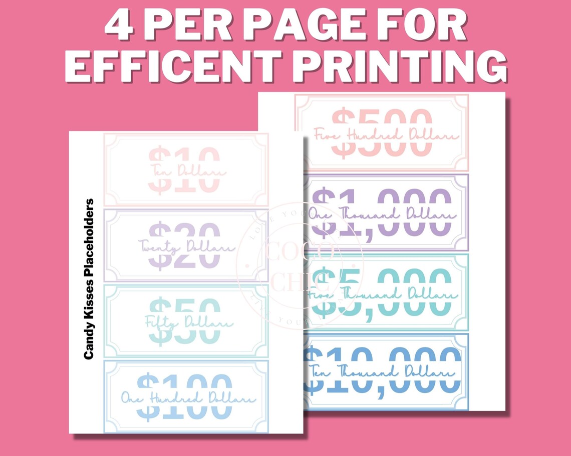 PRINTABLE Money Placeholders for A6 Budget Binders A6 Cash - Etsy