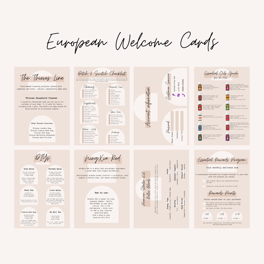 Young Living European Digital Welcome Cards European - Etsy
