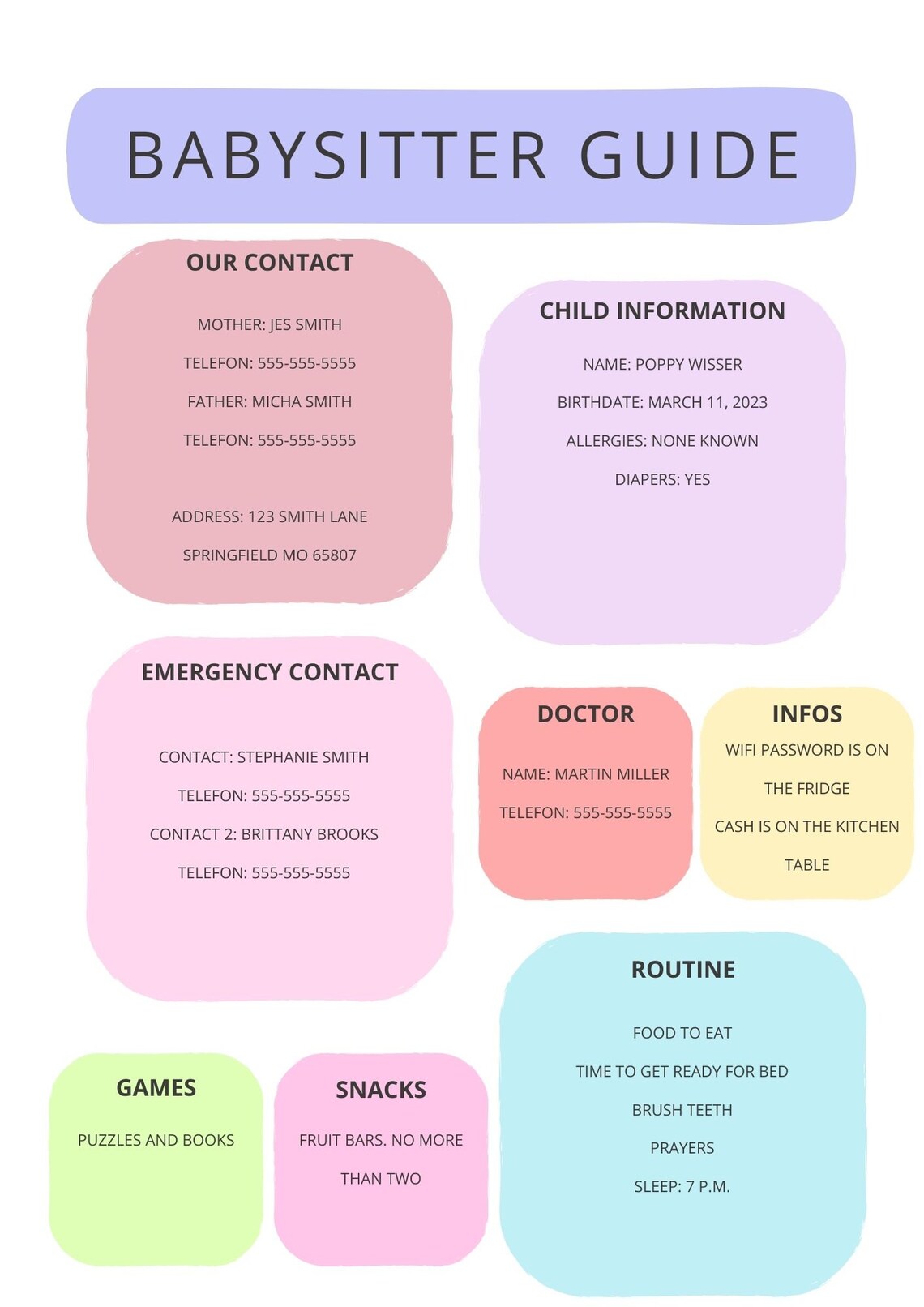 Simple Babysitters Guide | Digital Guide - Etsy