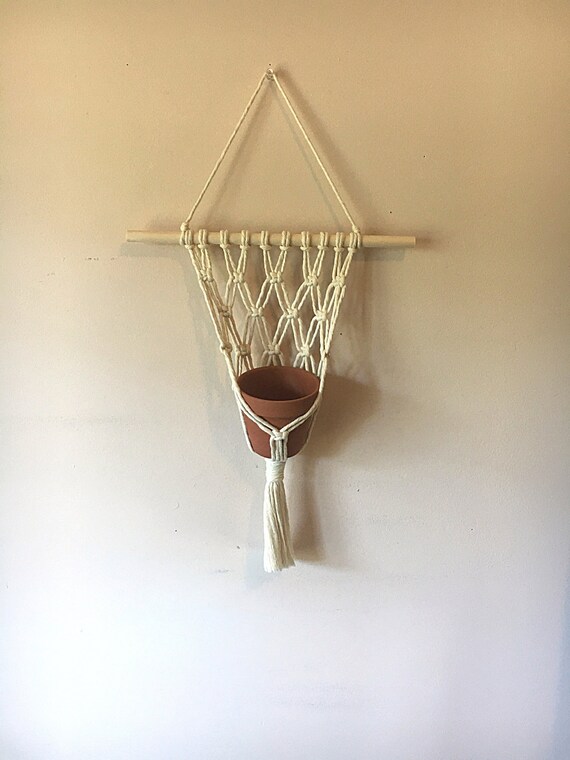 Macrame Wall Plant Hanger / Small Plant Holder | Etsy