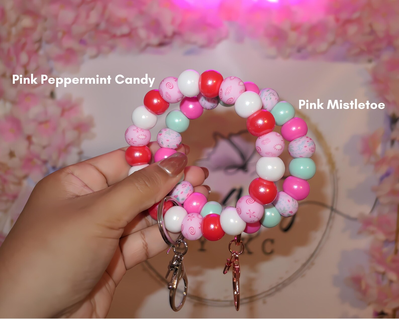 CHRISTMAS WRISTLET Keychains | Holiday Spirit | Candy Cane | Christmas ...