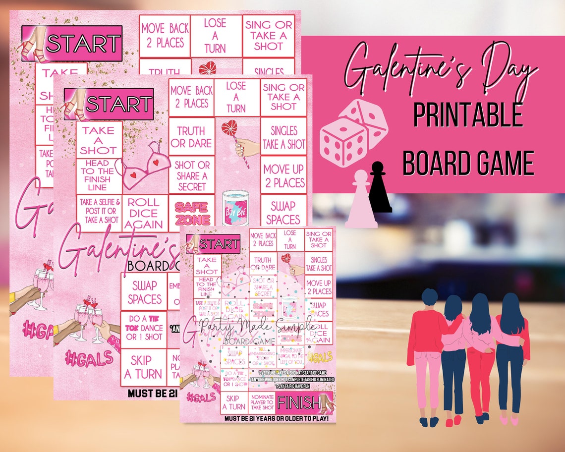 Galentine's Day Board Game, Girls Night Board Game, Valentines Day ...