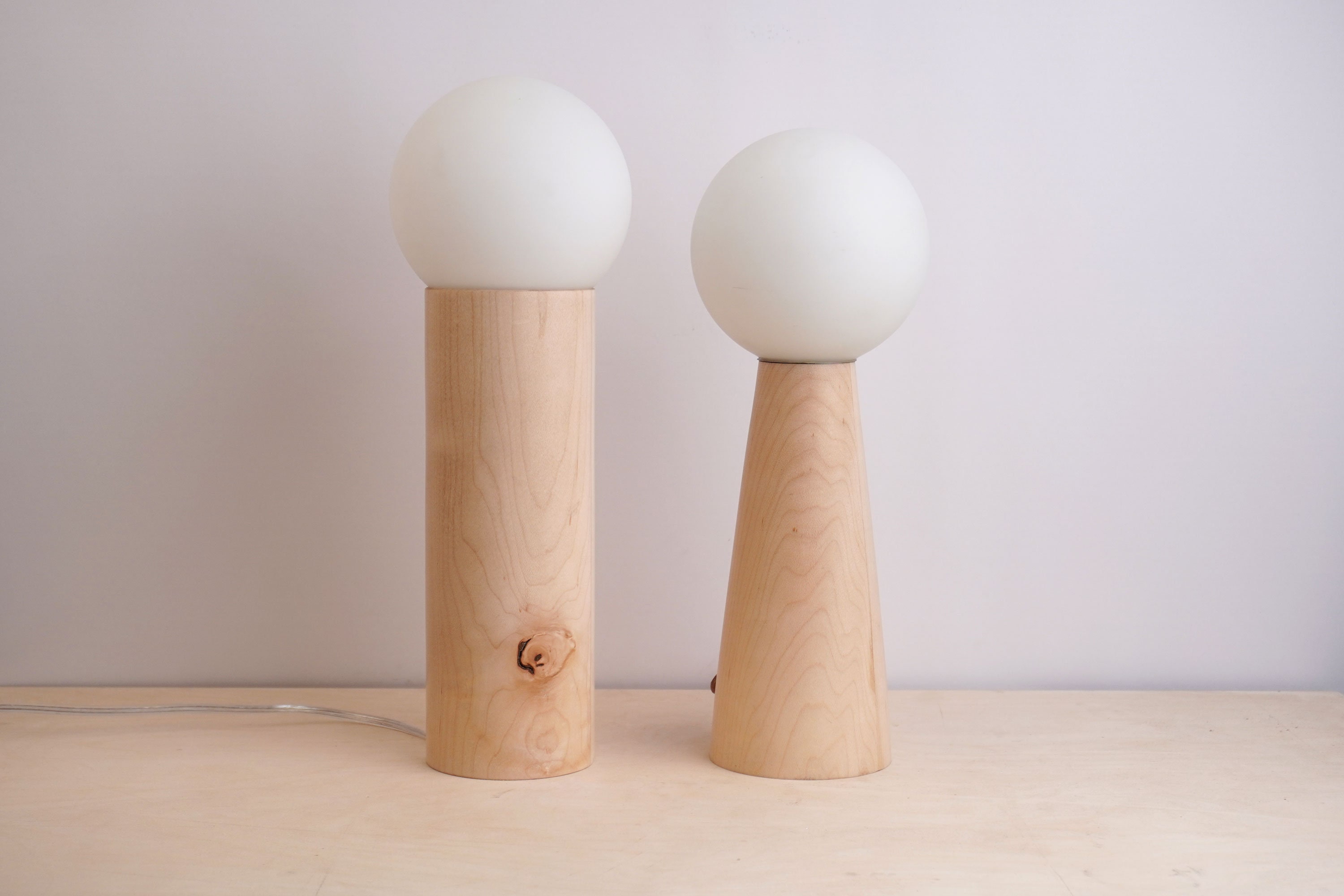 Nordic Minimalist Maple Wood Lamp, Minimal Designer Lamp. Handmade ...