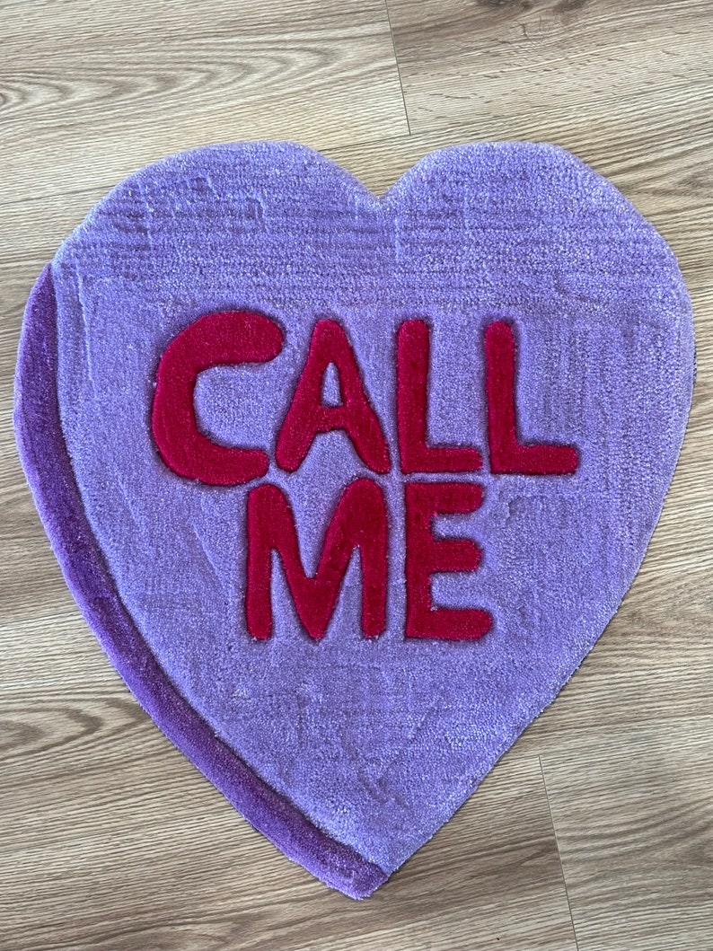 Call Me Candy Heart Handmade Tufted Rug - Etsy