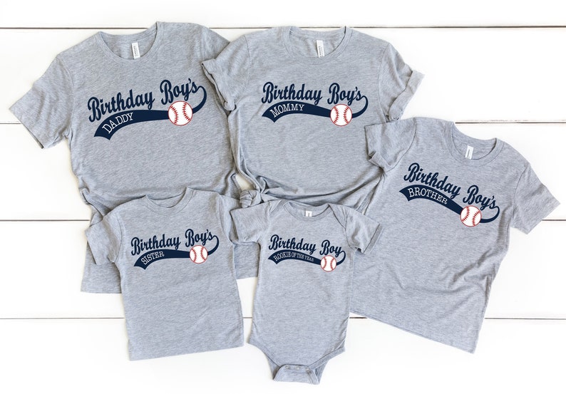 Baseball Themed Birthday T-shirt, Family Matching Tshirts, Baseball ...