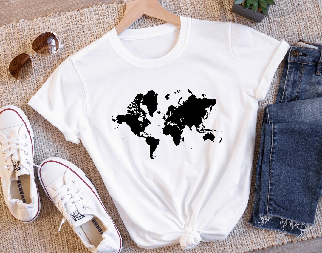 World Map Shirt, Travel Shirt, Adventure Tee, Traveler Gift, Travel ...