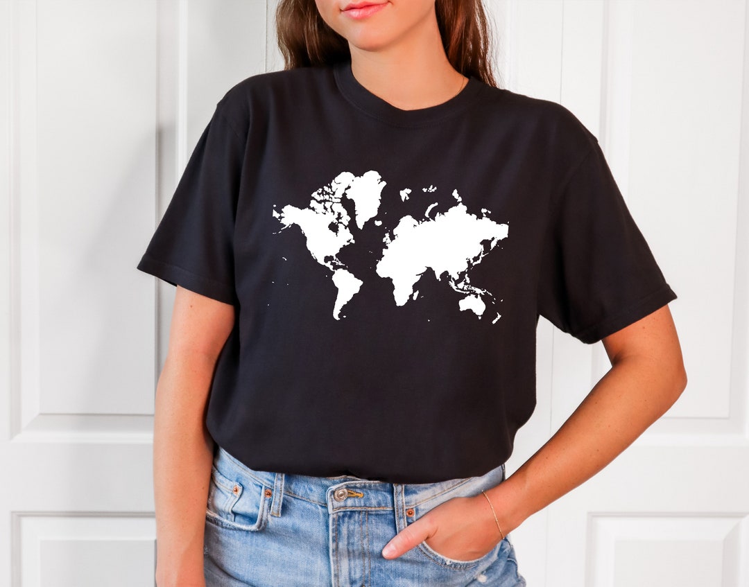 World Comfort Colors Map Shirt, Exchagne Student, Travel Shirt ...