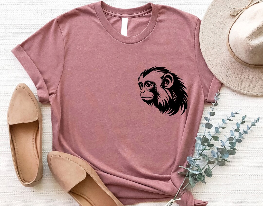 Monkey Shirt, Monkey T-shirt, Monkey Face Shirt, Monkey Gift, Animal ...
