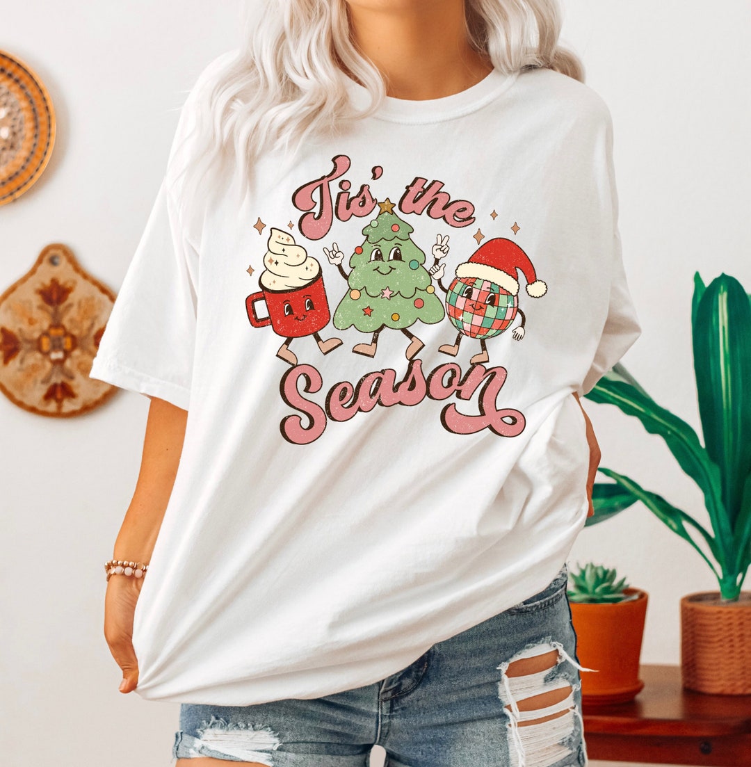 Retro Christmas Shirt, Tis the Season Shirt, Vintage Santa Christmas ...