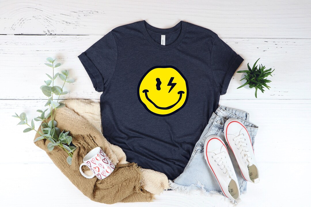 Melted Smiley Face T Shirt, Smile Face T-shirt, Happy Face Shirt ...