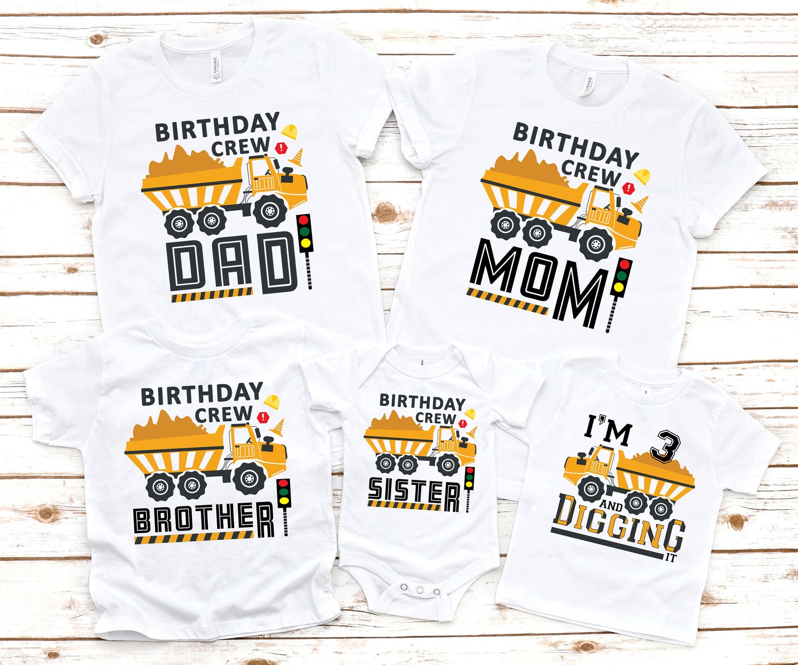 Construction Theme Birthday Shirts,matching Family Tshirts Mom Dad ...
