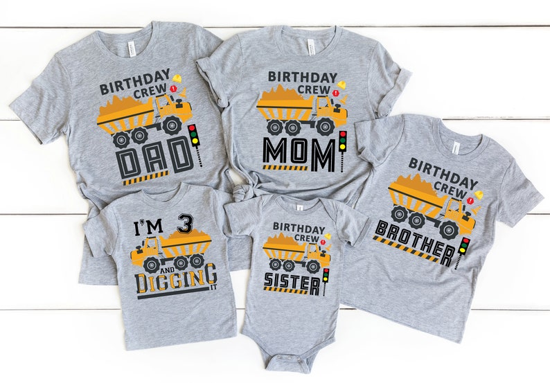 Construction Theme Birthday Shirts,matching Family Tshirts Mom Dad ...