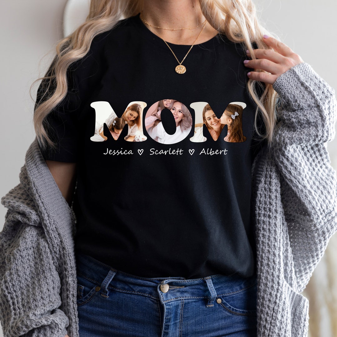Custom Mom Photo Shirt, Personalized Mom Tee, Custom Shirt With Photo ...